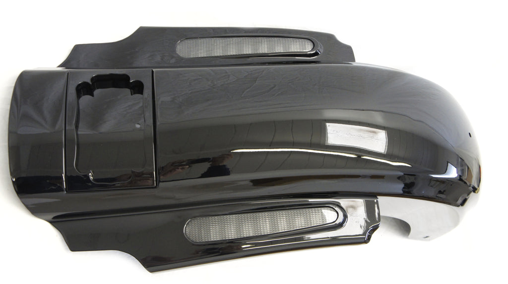 Dual Cut Out Black Rear CVO Style Fender System W/ light For Harley To ...