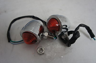 Chrome Chopper Style Turn signals fits Harley Softail Sportster Dyna T ...