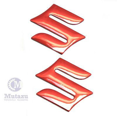 Red Emblem Badge Decal 3D Tank Wheel Logo "S" Sticker for Suzuki, pair ...