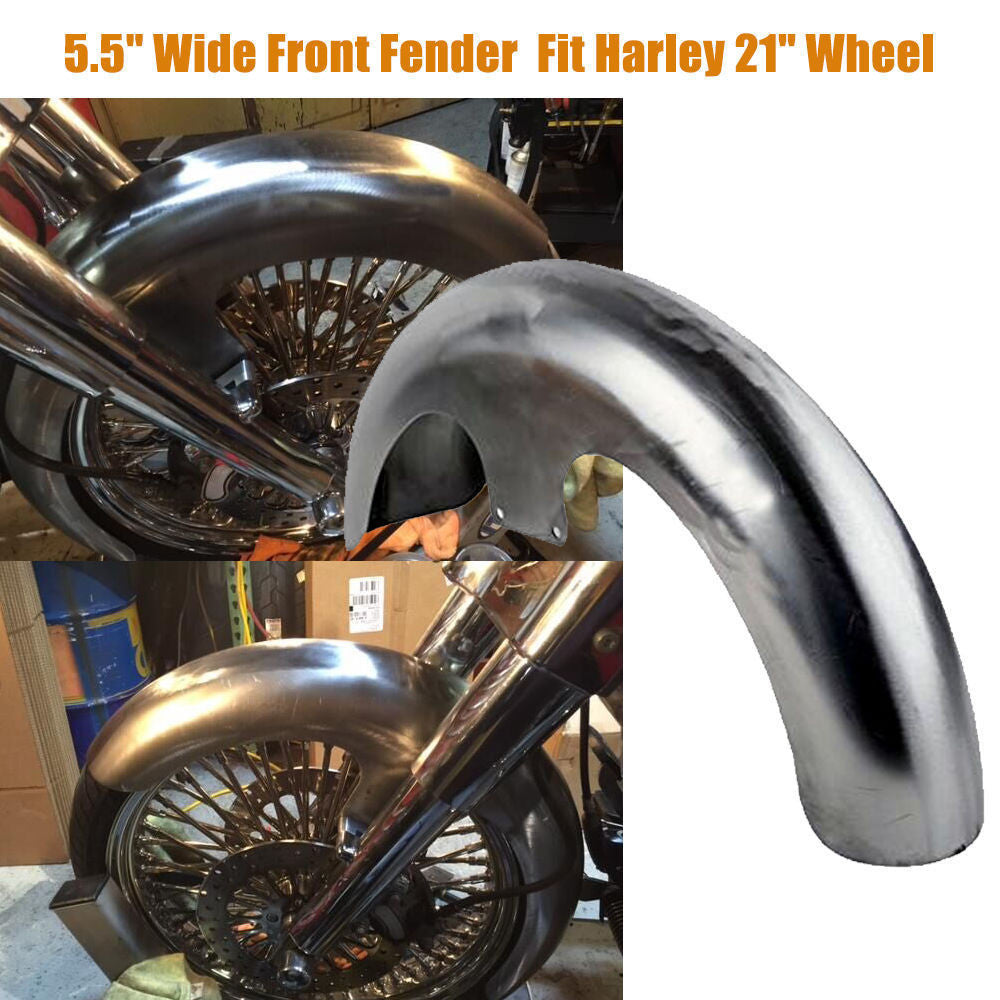 5.5" Wide Front Fender For Harley 21" Wheel Bagger Touring Street Glid ...