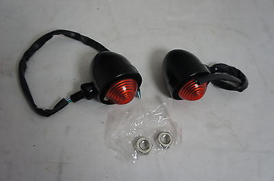 Blk Custom Chopper Style Turn signals Harley Softail Sportster Dyna To ...
