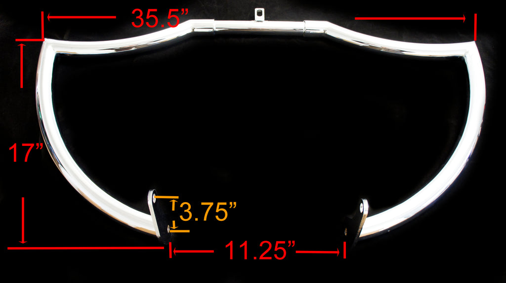 Mutazu Chrome Crash Bar Devil Custom Engine Guard for 1997 up Harley T ...